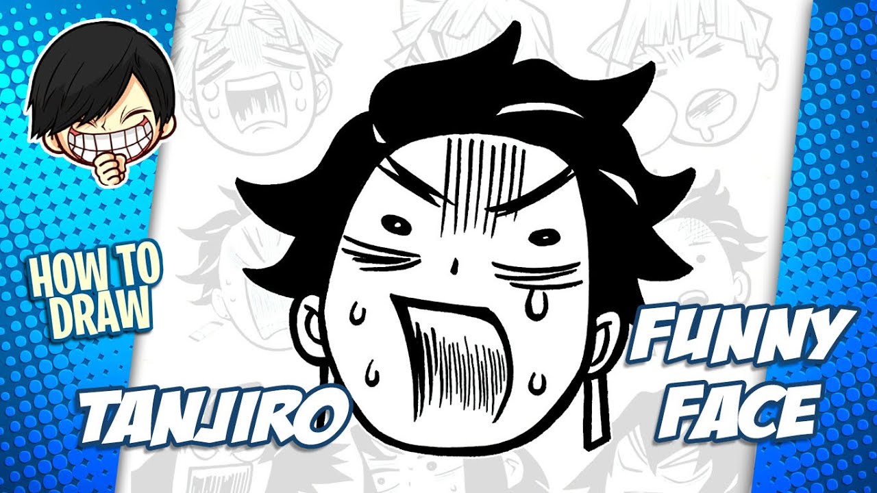 How to draw Tanjiro Funny Face step by step - YouTube