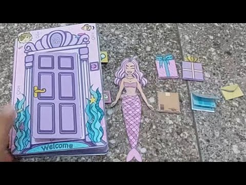cara menyusun paper doll mermaid buku mainan bongkar pasang - YouTube