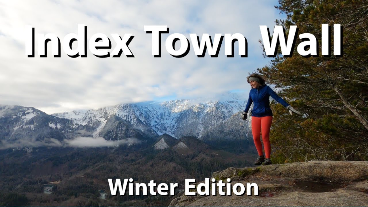 Hiking Index Town Wall in Fresh Snow! - YouTube