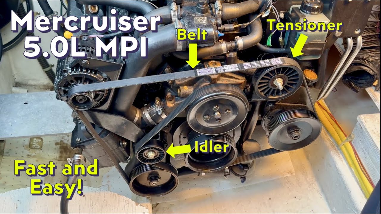 Mercruiser 5.0L MPI Idler and tensioner pully replacement with ...