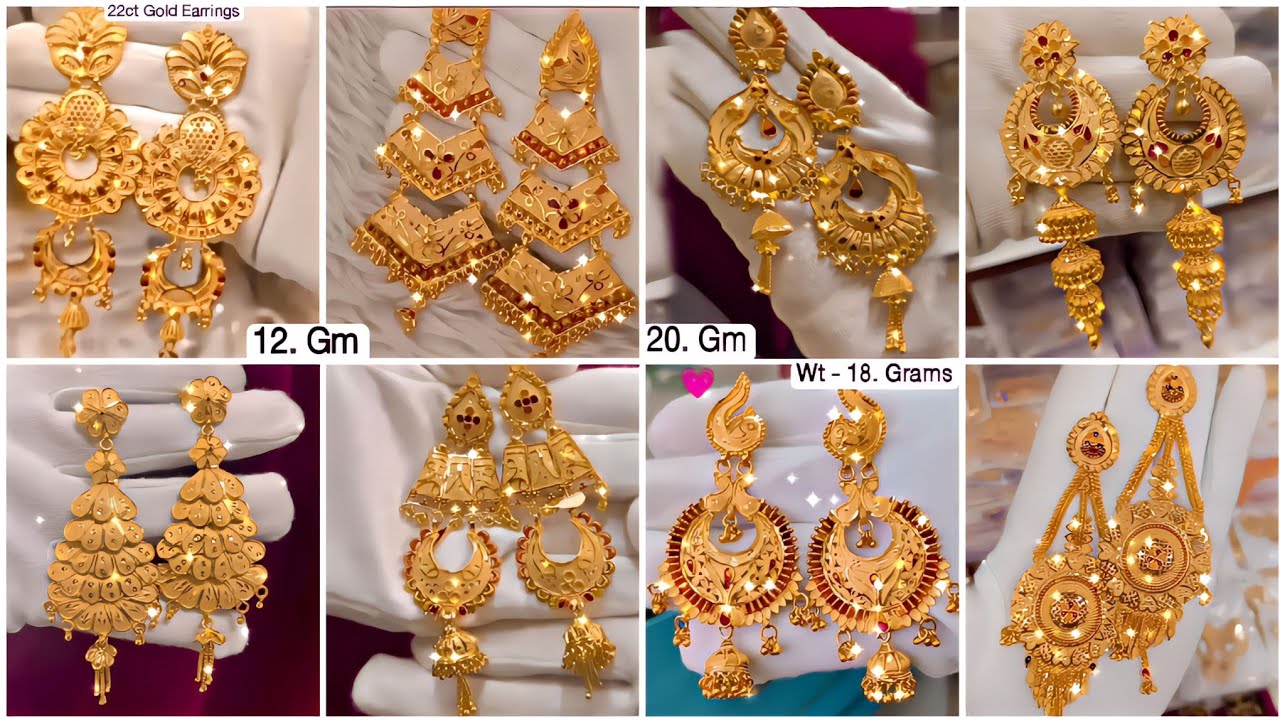 Bridal Gold Earrings Designs |Gold Earrings Designs/With Price |Gold ...