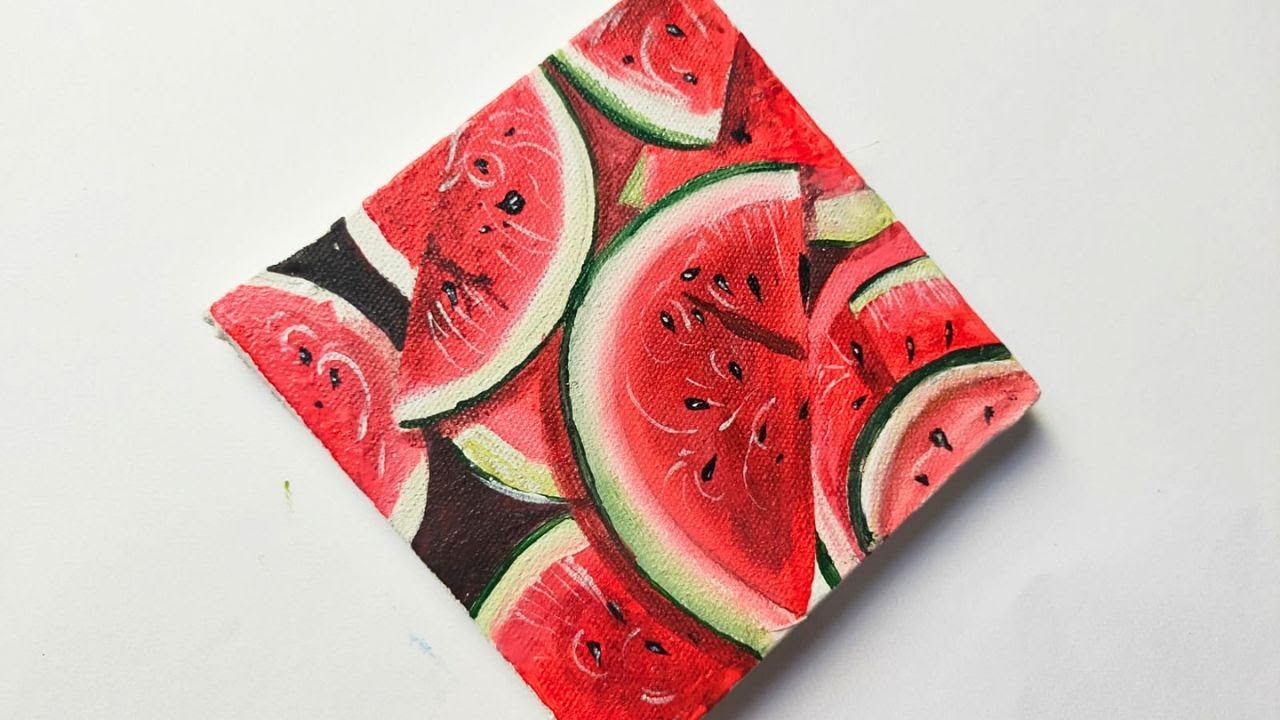 How to Paint Watermelon 🍉| Easy Acrylic Painting Tutorial - YouTube