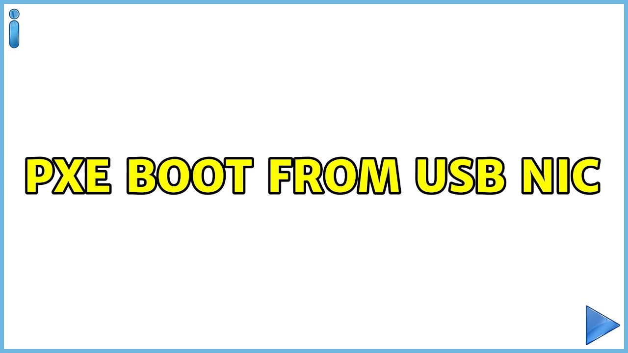 PXE boot from USB NIC - YouTube