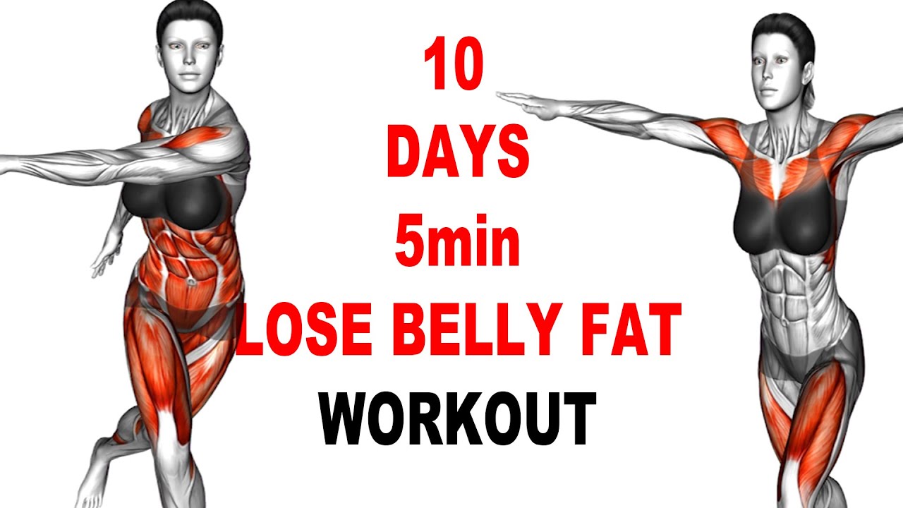 Top 10 Belly Fat Burning Exercises - 5 Min Flat Belly in 1 Week! - YouTube