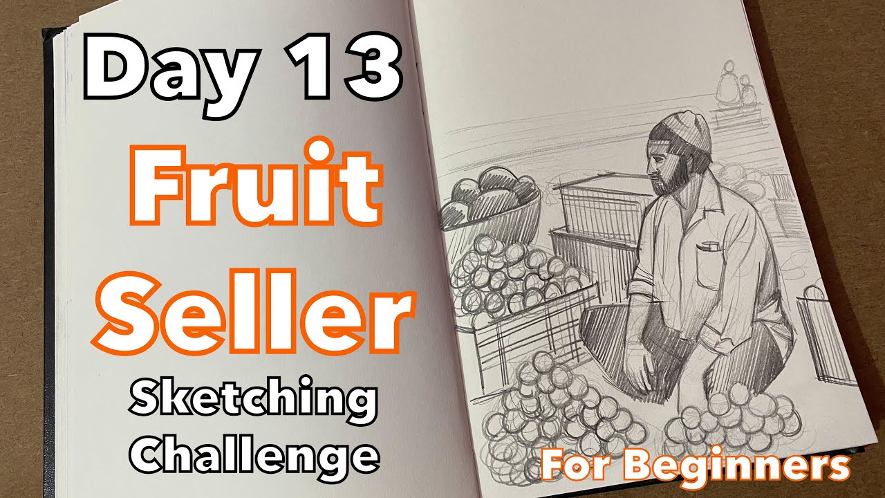 Fruit Seller Composition | Figure Drawing | Sketching Challenge ...