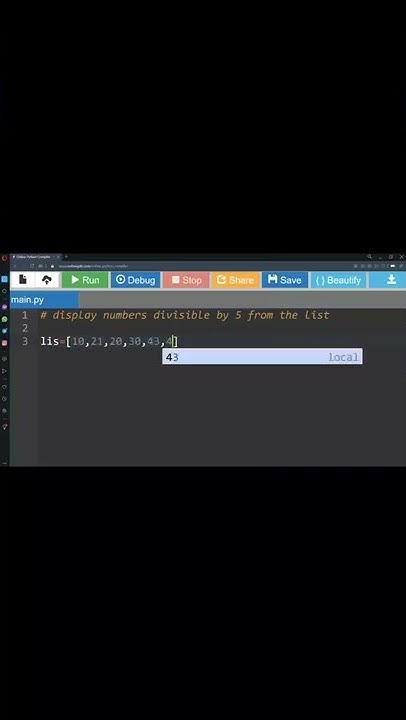 Display numbers divisible by 5 from a list - YouTube