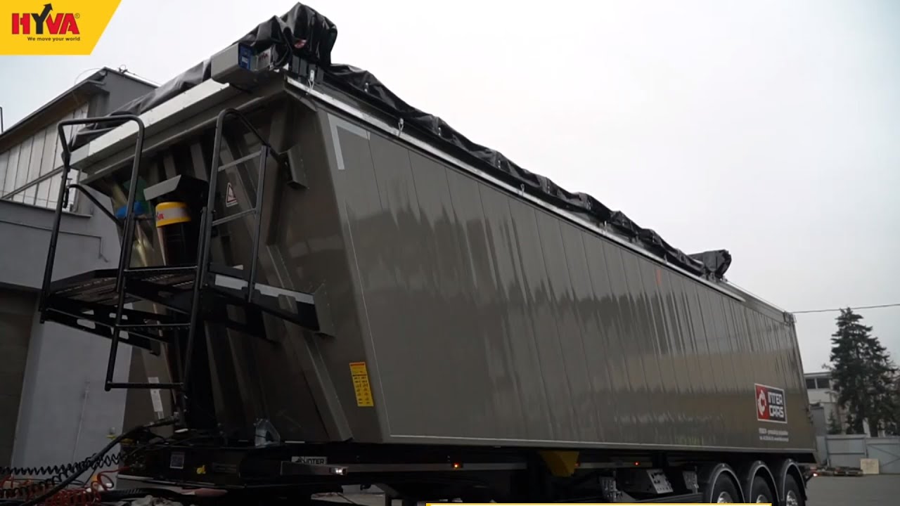How to cover tipper semitrailer safely - HYVA SlideKap - YouTube
