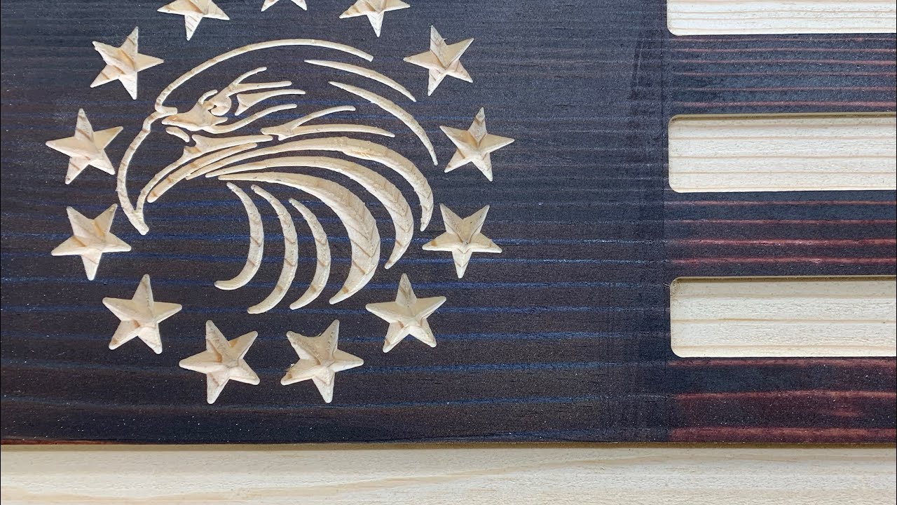 🔴 live EAGLE HEAD AMERICAN FLAG | CNC Shapeoko xxl - YouTube
