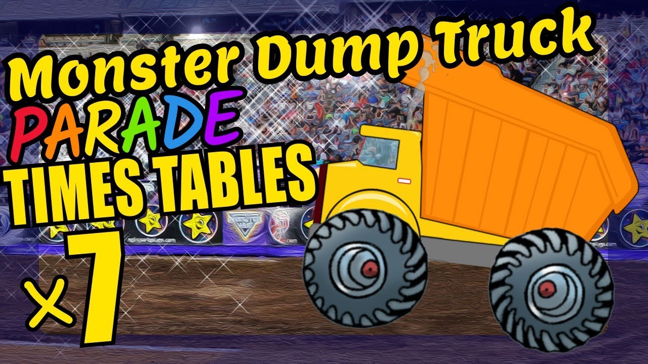 Monster Dump Truck Teaching Multiplication Times Tables x7 Educational ...