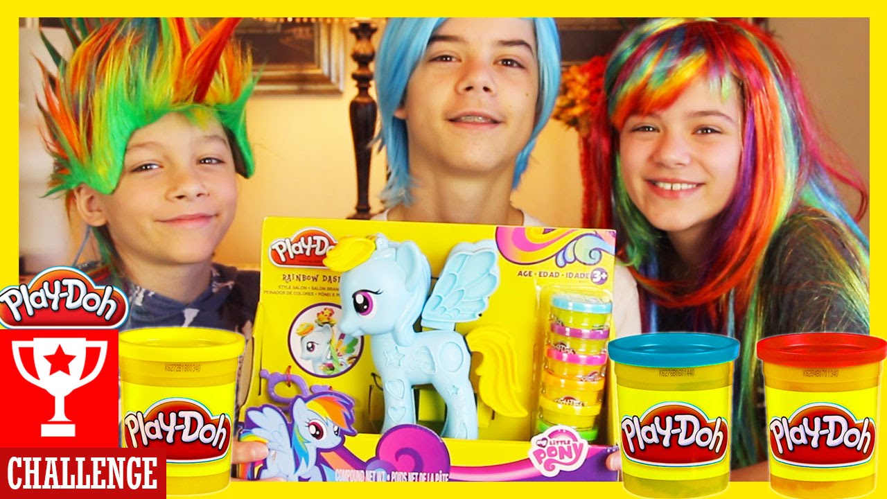 PLAY DOH CHALLENGE! MY LITTLE PONY RAINBOW DASH STYLE SALON | Play-Doh ...