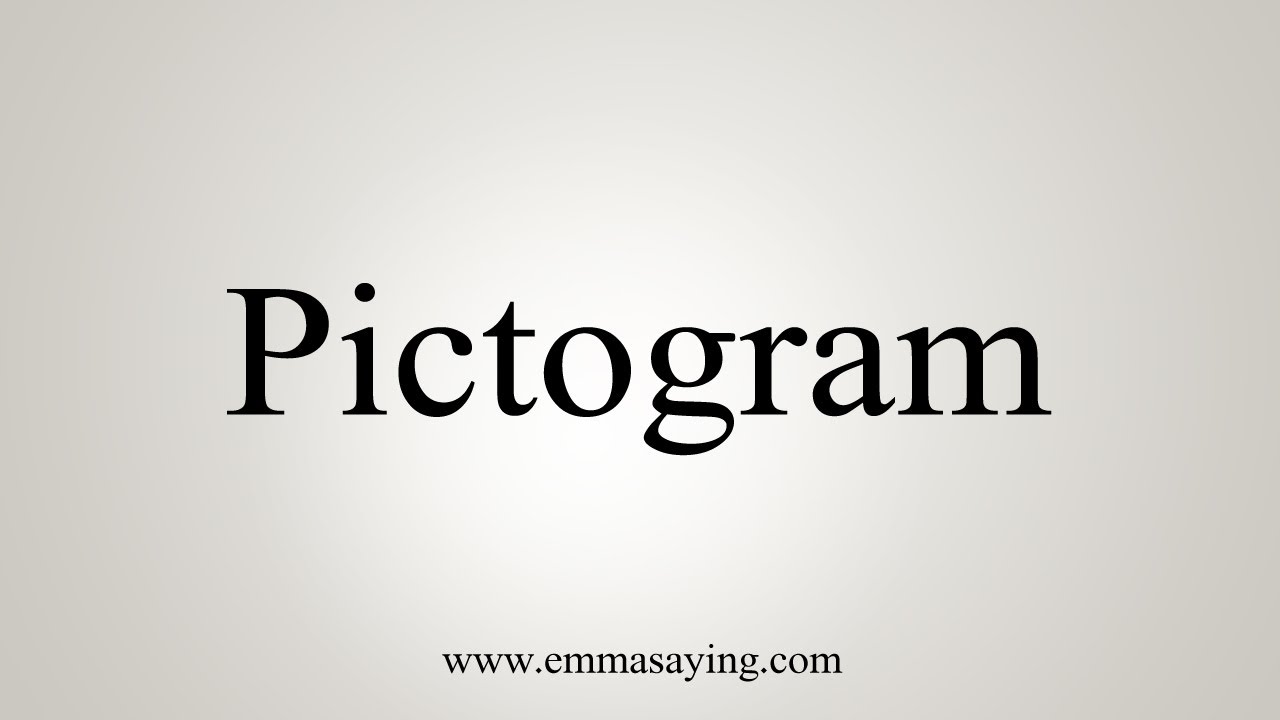 How To Say Pictogram - YouTube
