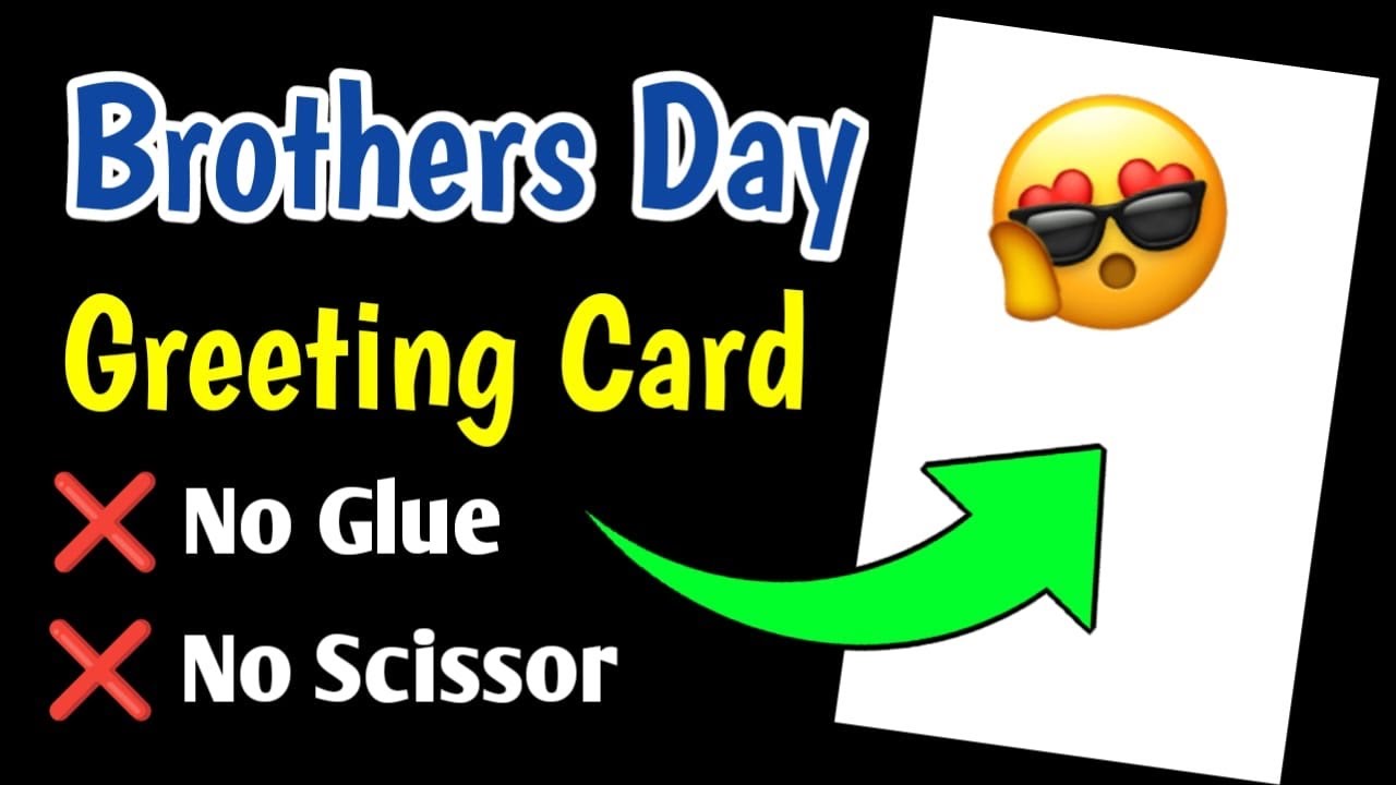 Brothers day greeting card / how to make brothers day card / pop up ...
