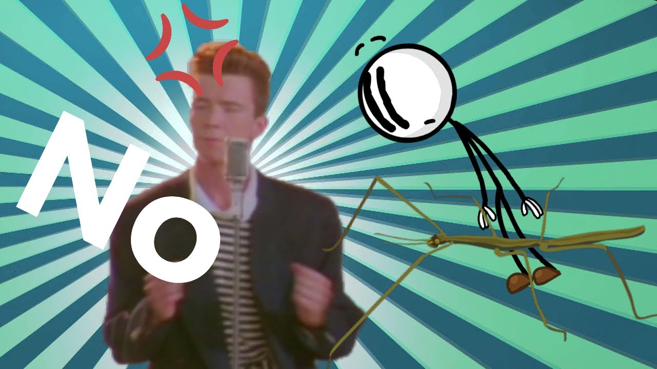 Rick astley gets distracted and stick bugged - YouTube