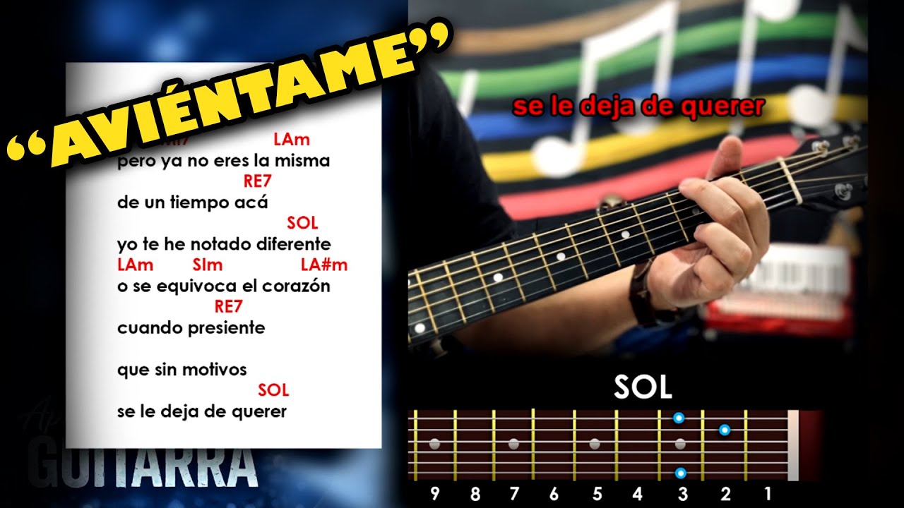 "Avientame" Acordes en Guitarra - Los Invasores de Nuevo Leon - TUTORIAL - YouTube