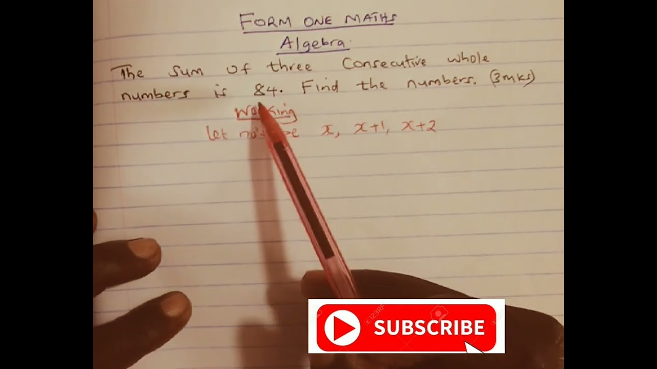 Form 1 Maths. Algebra. - YouTube