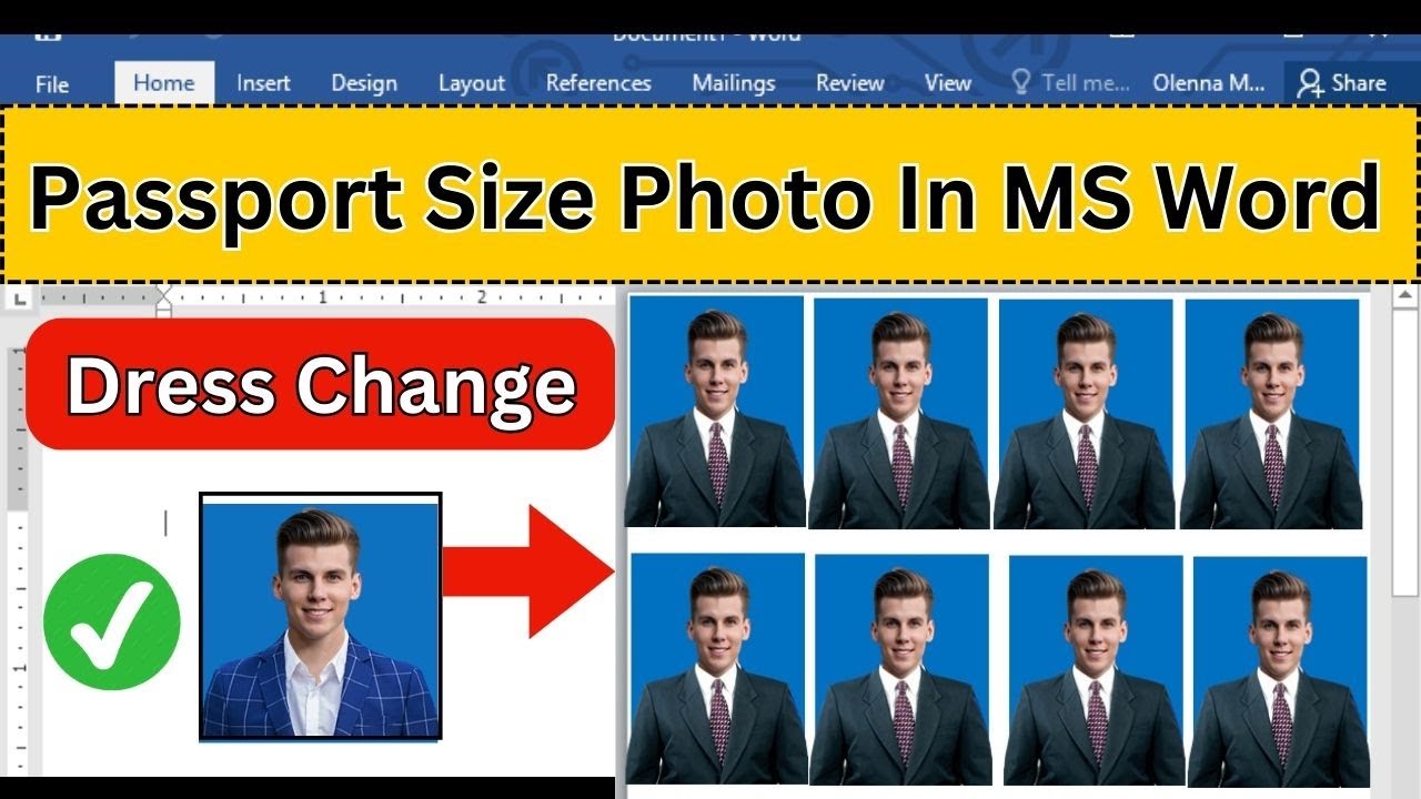 How to Dress Change Passport Size In Microsoft Word | Make Passport ...