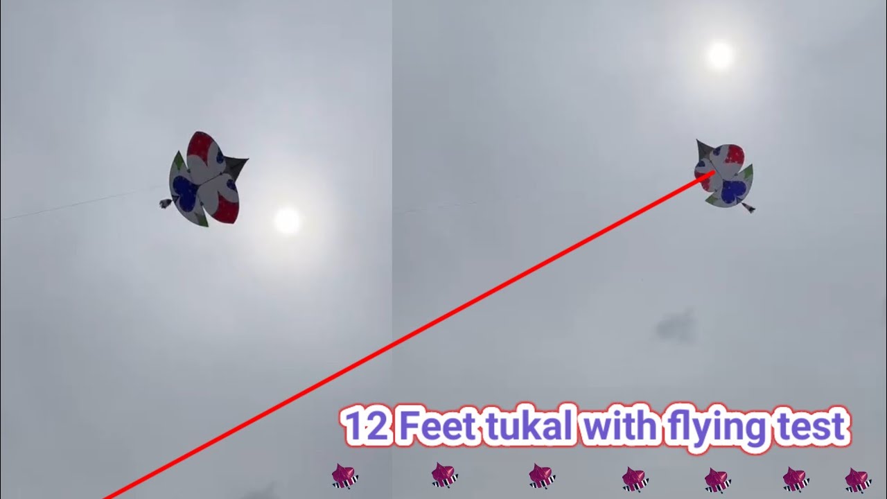 12 feet biggest tukal kup patang ka flying test 😘 - YouTube