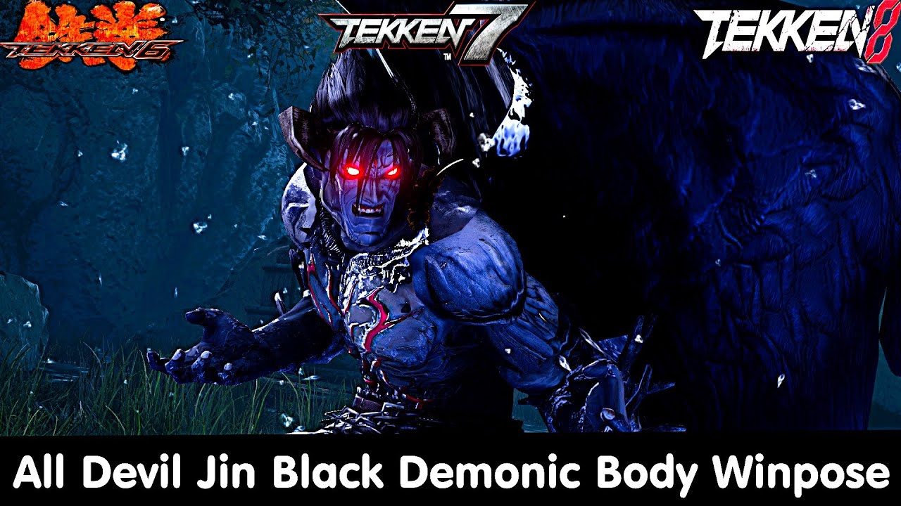|TEKKEN 8| ALL DEVIL JIN BLACK DEMONIC BODY WINPOSE - YouTube
