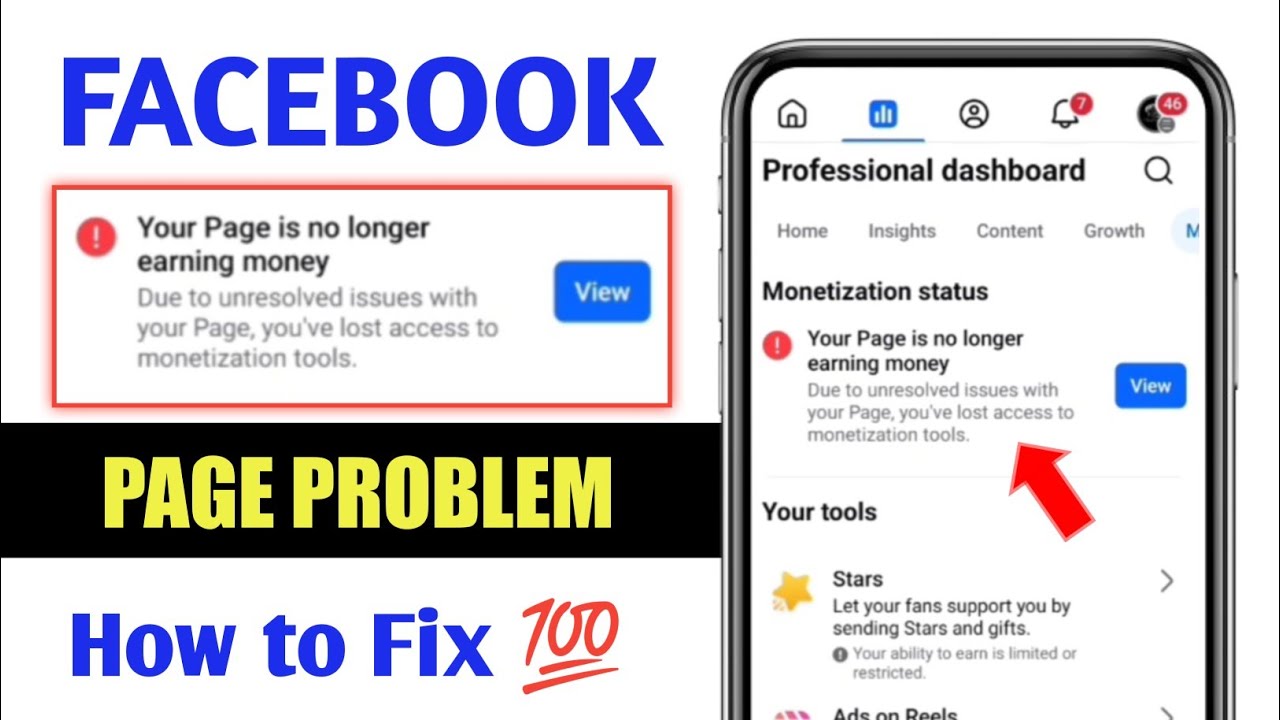 Your Page is no longer earning money problem solve | Due to unresolved issues with your page fb ...