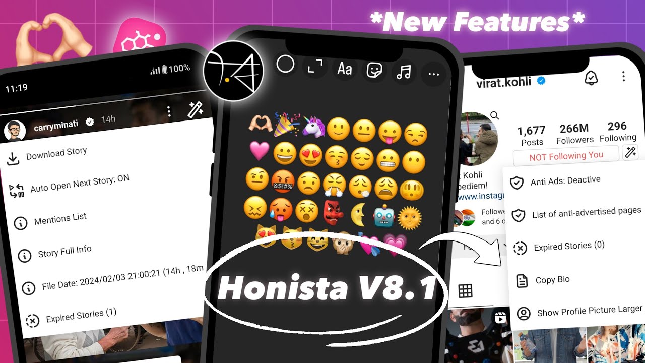Honista V8.1 🎉 New version | iOS Instagram for Android 2024 - YouTube