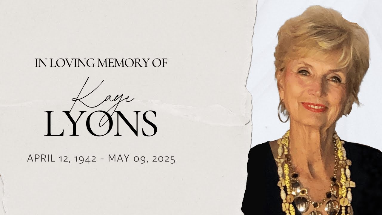 Memorial Service for Kaye Lyons - YouTube