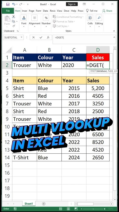 How to use Multi Vlookup formula in Ms Excel -#youtubeshorts # ...