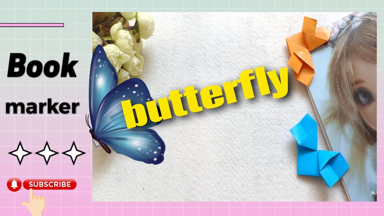 Origami: butterfly book marker:How to make a butterfly with paper ...