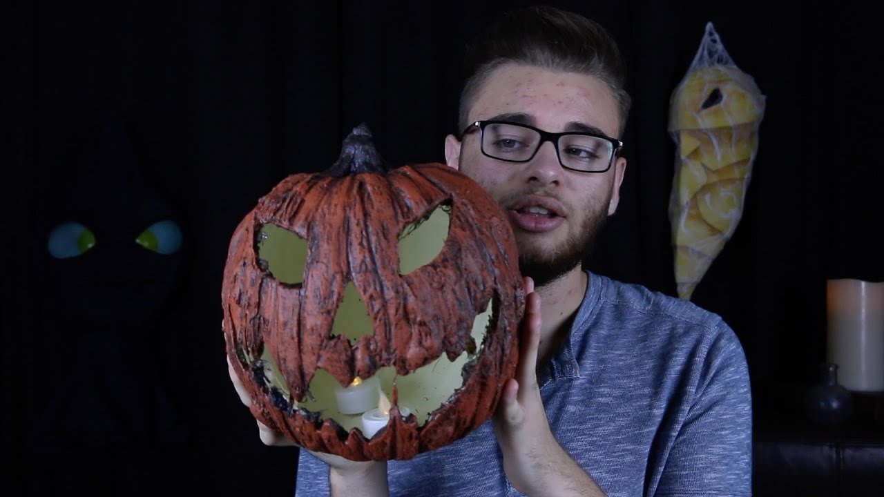 DIY fake creepy jack o'lantern - Halloween prop tutorial - YouTube