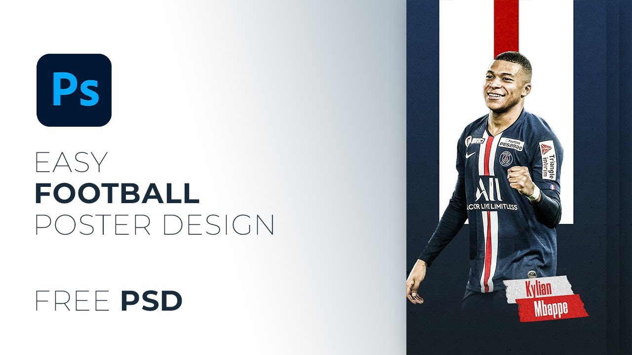 Adobe Photoshop Tutorial | Football Poster Kylian Mbappe - PSG Ligue 1 Uber Eats - YouTube