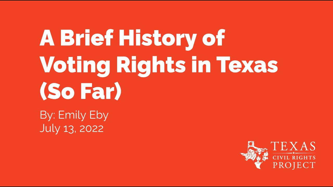 A Brief History of Voting Rights in Texas CLE - YouTube
