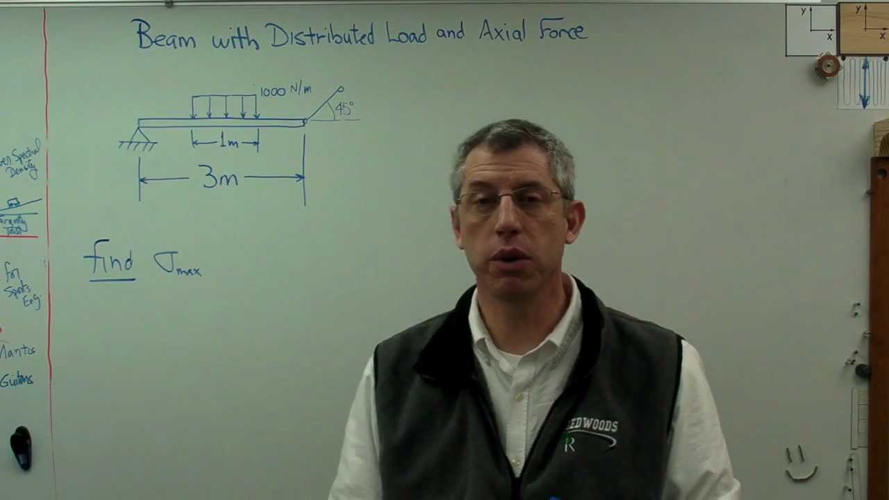 Beam with Distributed Load and Axial Force - Brain Waves.avi - YouTube