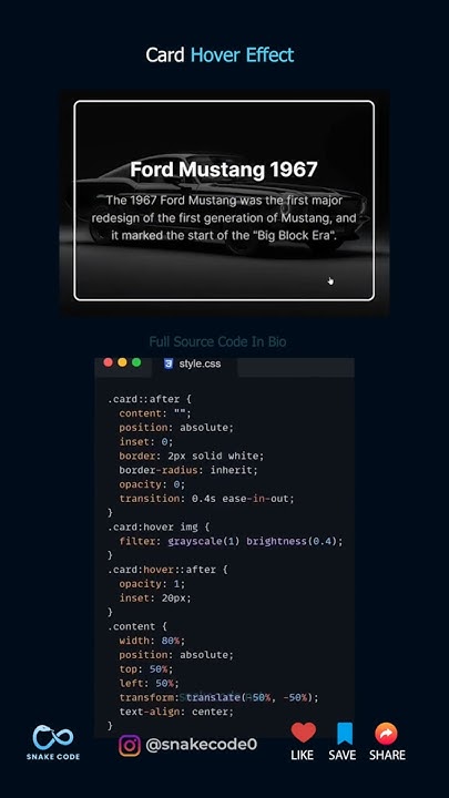 Card Hover Effect Using Html Css Cssanimation Js Webdeveloper 1231