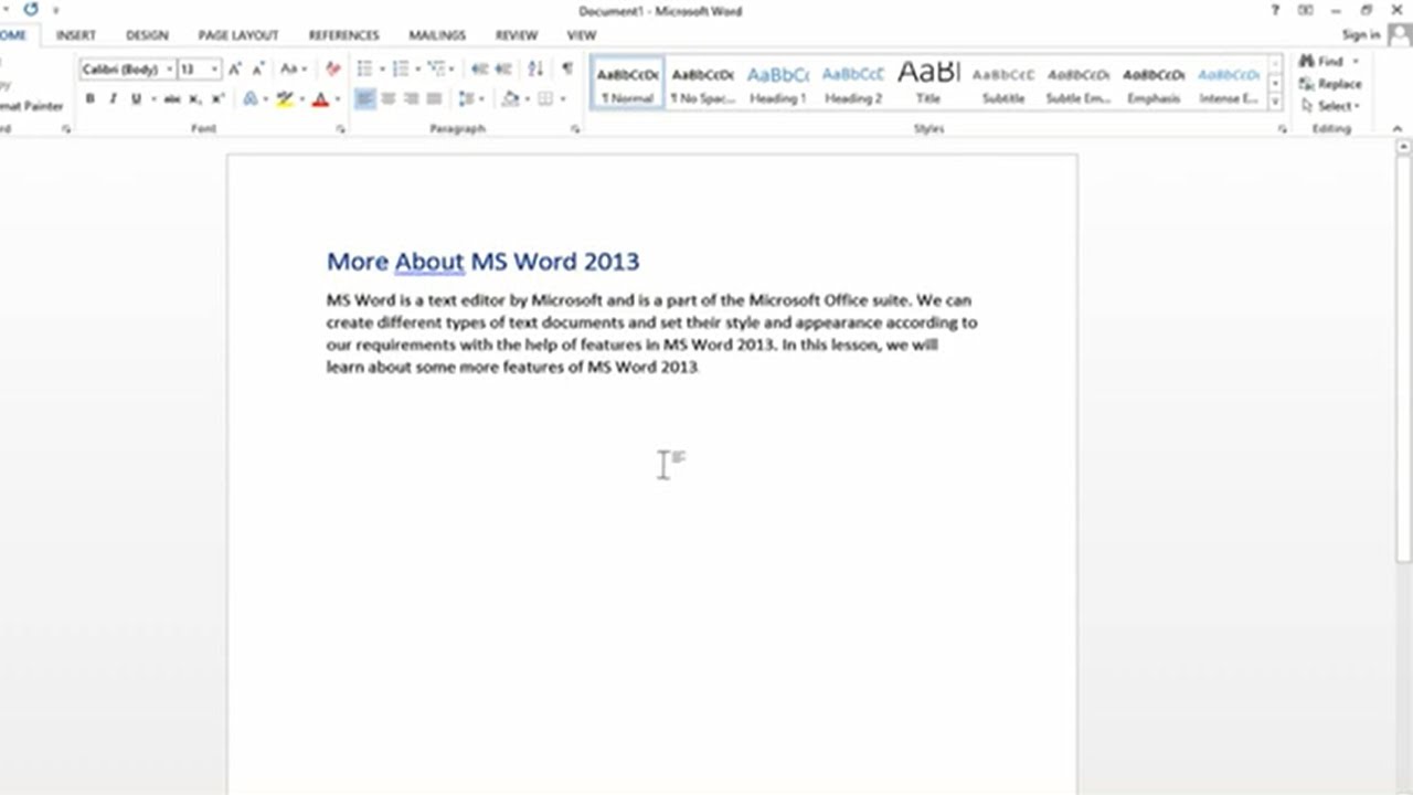 More About MS Word 2013 - Learn Computers I Computer Education I ...