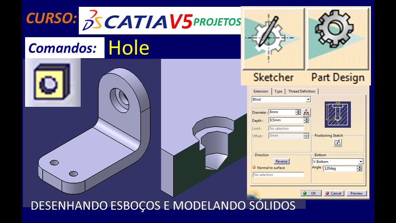 CATIA V5 29 Hole - YouTube