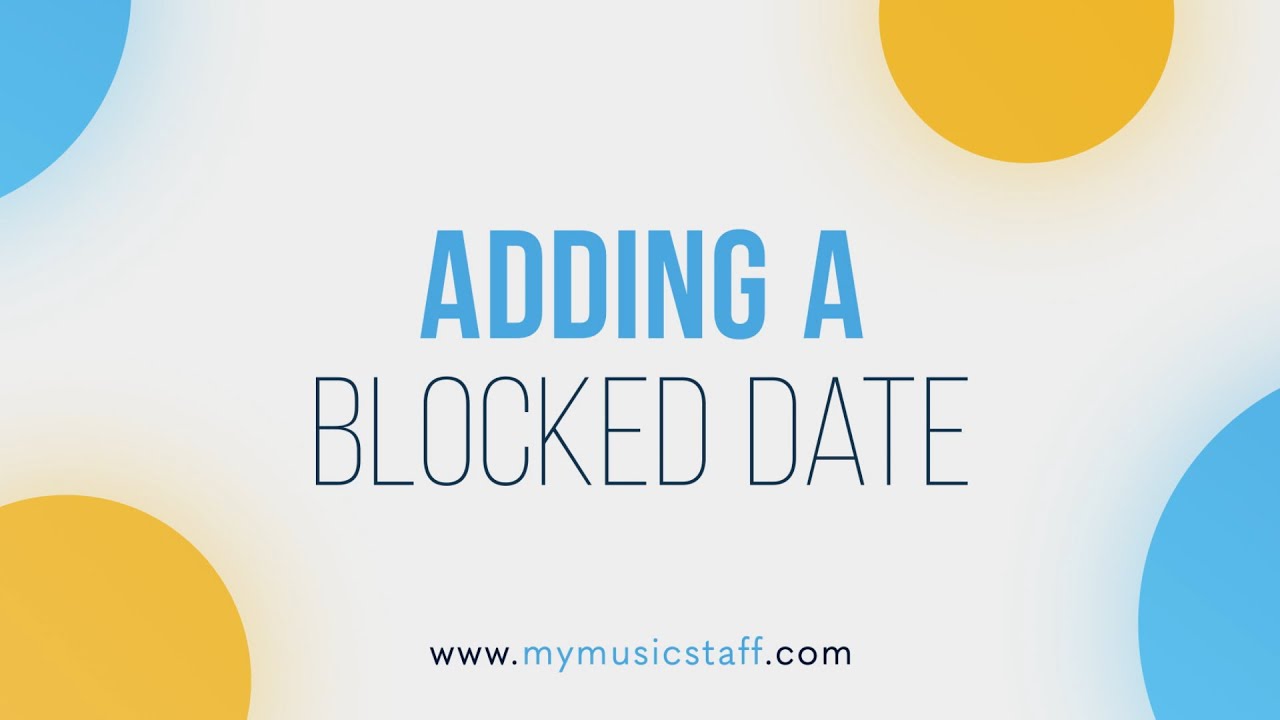 Adding A Blocked Date - YouTube