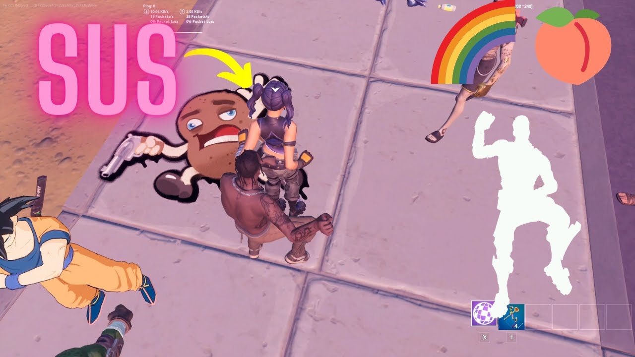 Travis Scott Being SUS in SIMP lobby in Party Royale 🍑🍆 (SUPER SUS ...