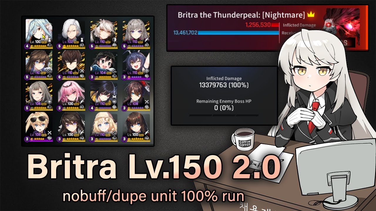 [Counter:Side] Updated Full Auto Lv. 150 Britra Raid 100% Run for Global Server - YouTube