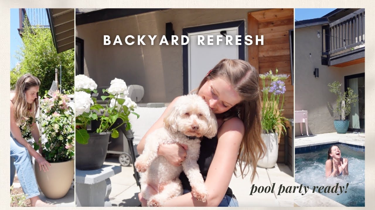 VLOG: refreshing my patio/backyard to get ready for POOL PARTY SEASON ...