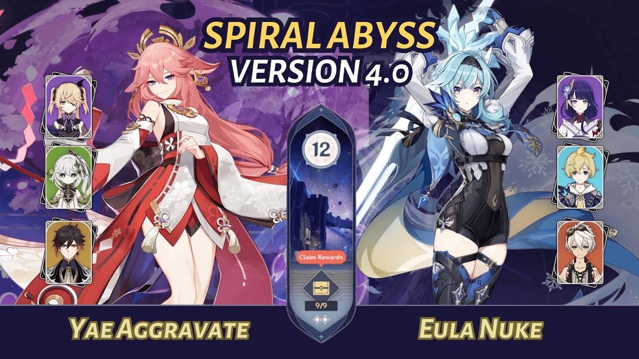 [Genshin Impact] | Yae Aggravate + Eula Nuke - Spiral Abyss 4.0 | Floor ...