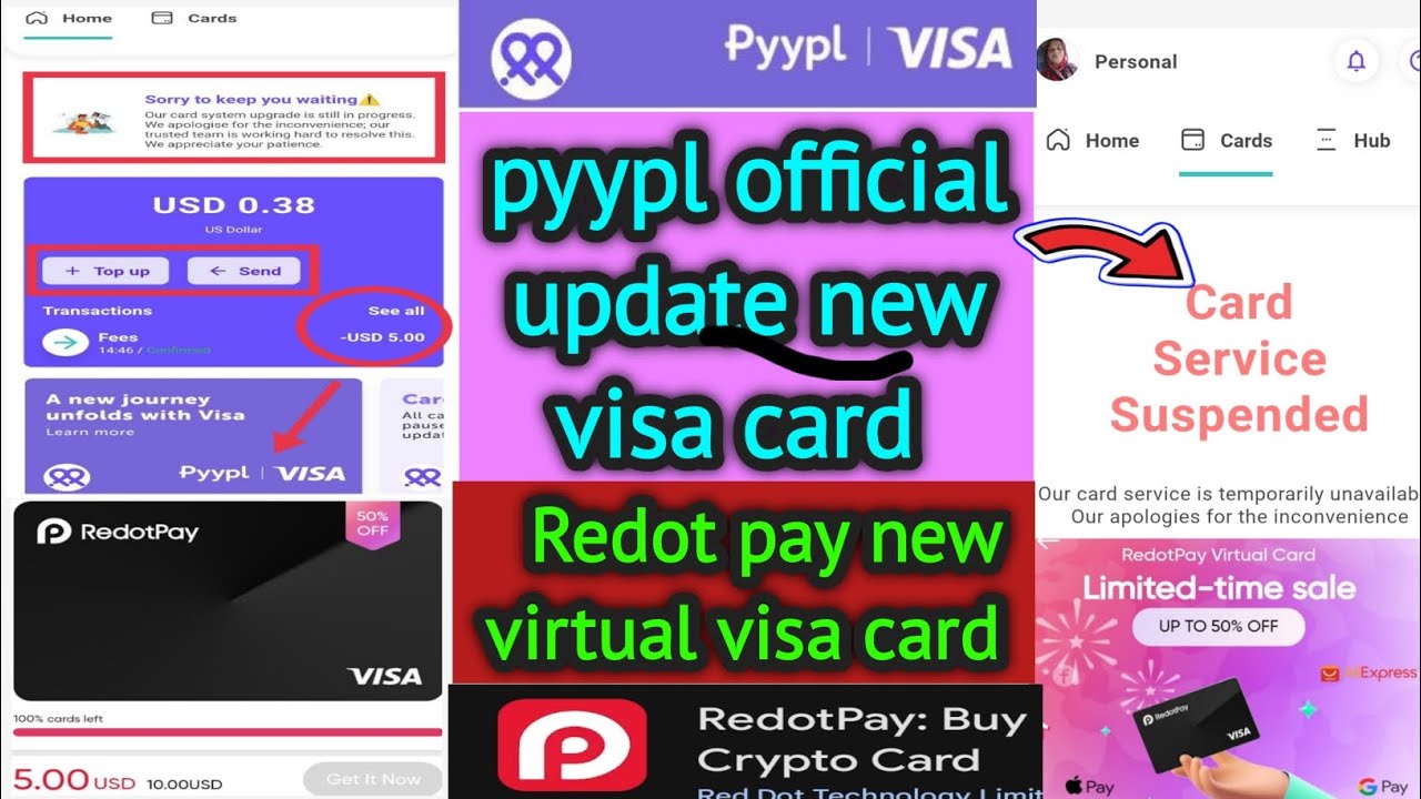 pyypl visa card payment problem solve | Redotpay best virtual card 5 ...