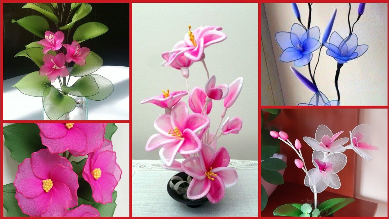 Beautiful stocking Flower very easy to make - YouTube