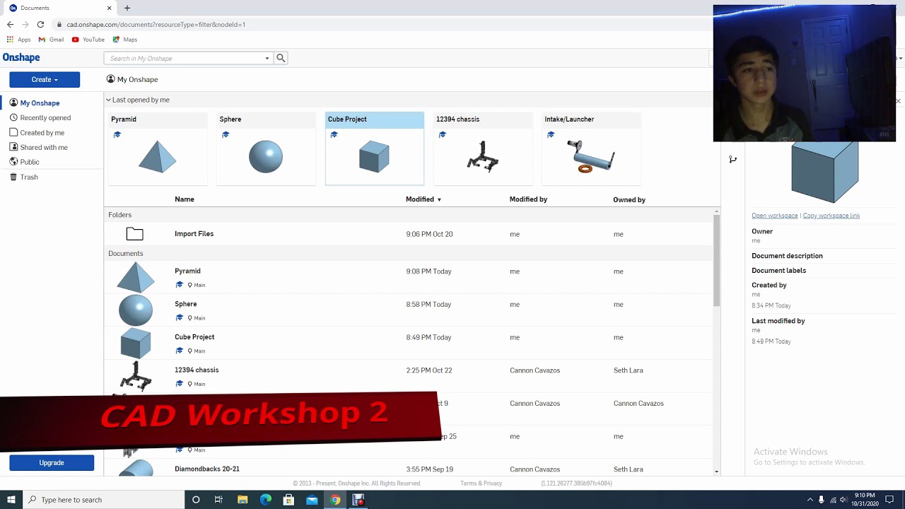 OnShape: Making Simple 3D Shapes practice - YouTube