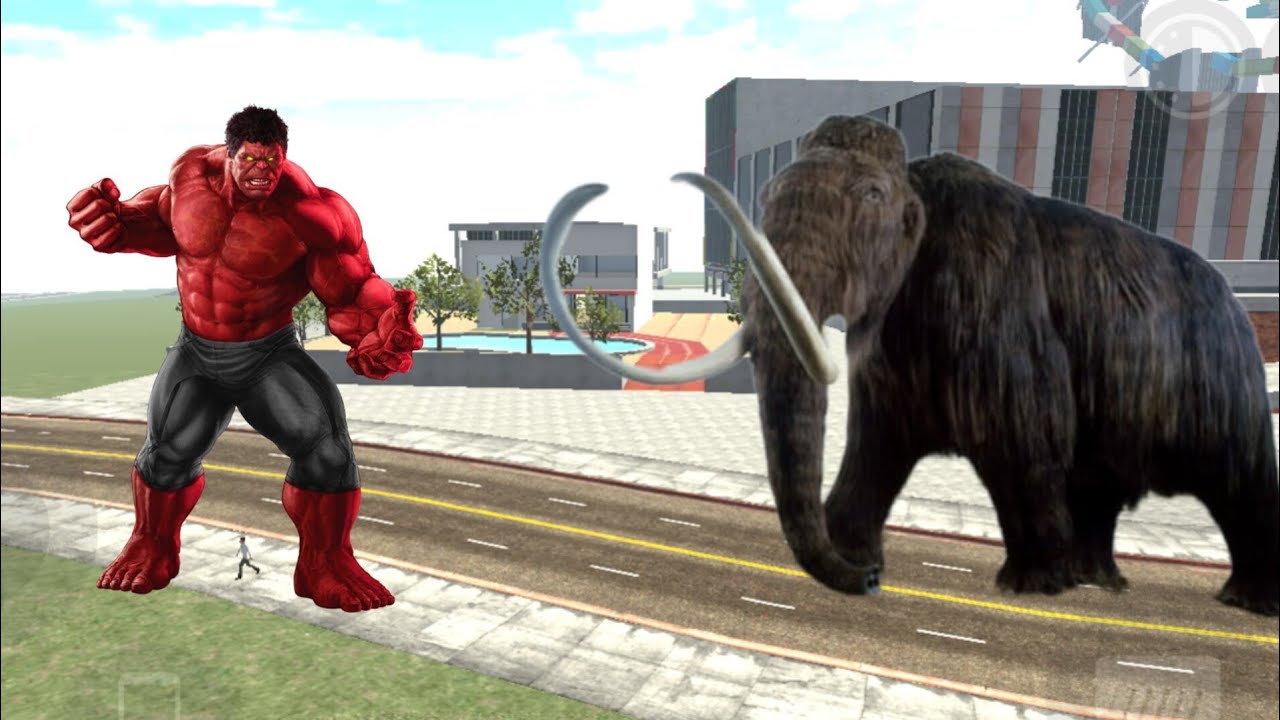 Giant Mammoth 🦣 V/S Red Hulk -INDIAN BIKES DRIVING 3D - YouTube