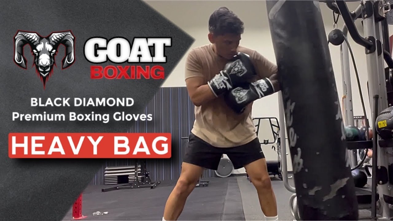 HEAVY BAG TRAINING- GOAT Boxing Black Diamond Gloves - YouTube