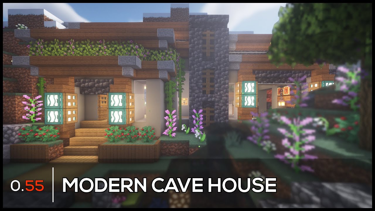 Minecraft how to Design Modern Cave House - YouTube