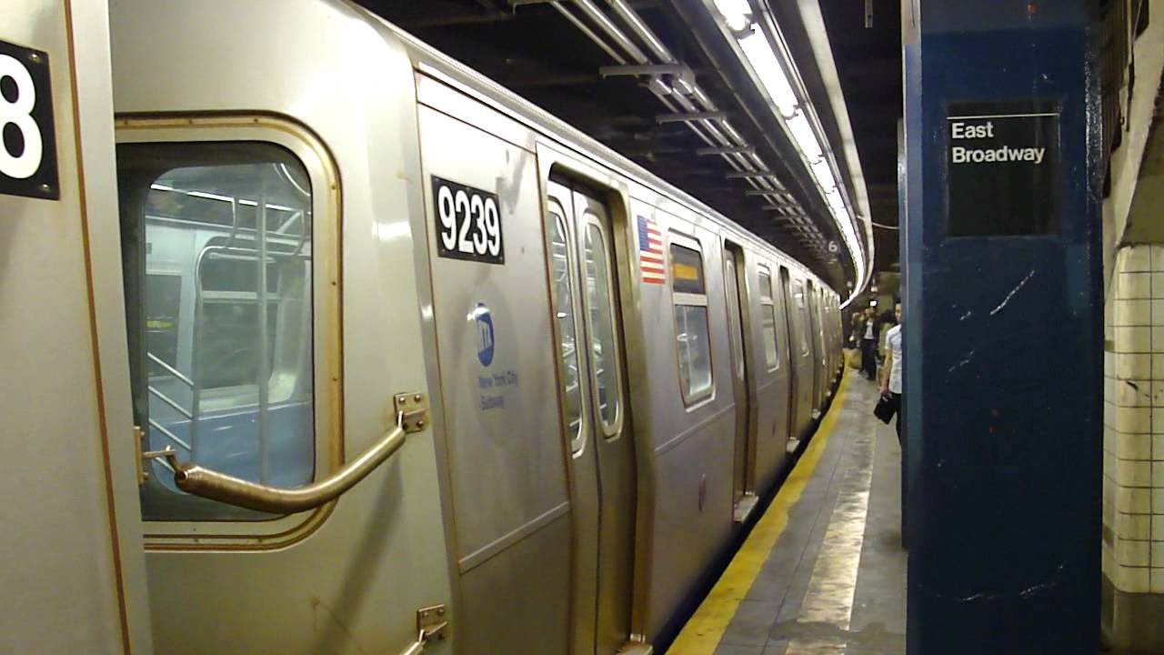 IND 6th Ave Line: R160A-2 F Train at East Broadway (Queens Bound) - YouTube