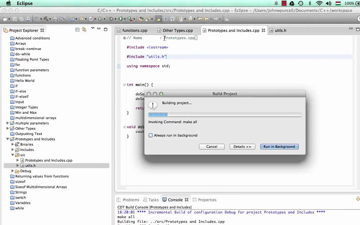 c++ programming 28 Headers and Prototypes - YouTube