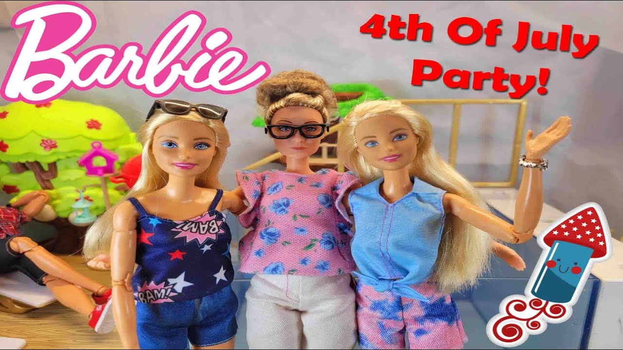 Barbie & Ken Toddler Doll Family 4th Of July Party With New Baby! - YouTube
