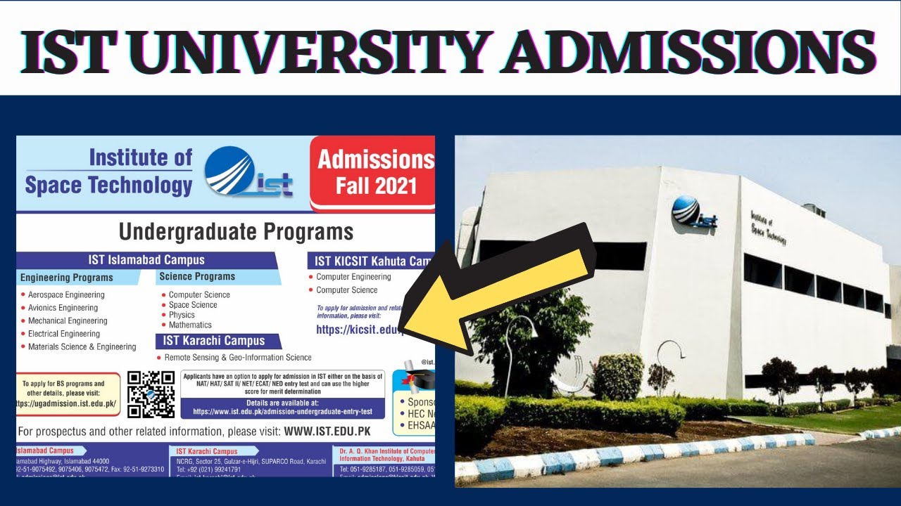 Institute of Space Technology IST Engineering Admission 2021 | Entry ...