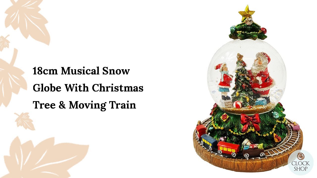 18cm Musical Snow Globe With Christmas Tree & Moving Train (Oh ...